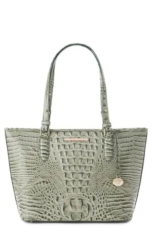 Brahmin Medium Asher Croc Embossed Leather Tote - Softgrass