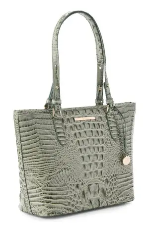 Brahmin Medium Asher Croc Embossed Leather Tote - Softgrass