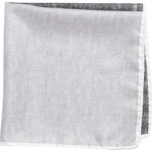 Nordstrom Colorblock Silk Pocket Square - Black