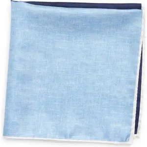Nordstrom Colorblock Silk Pocket Square Navy