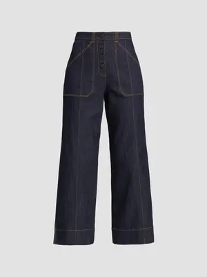 Cinq À Sept Benji Mid-rise Wide-leg Jeans - Indigo