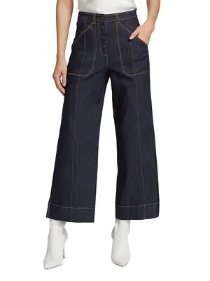 Cinq À Sept Benji Mid-rise Wide-leg Jeans
