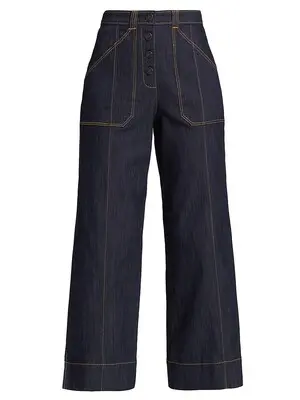 Cinq À Sept Benji Mid-rise Wide-leg Jeans