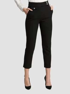Veronica Beard Renzo Ankle Crop Pants - Black