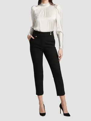 Veronica Beard Renzo Ankle Crop Pants - Black