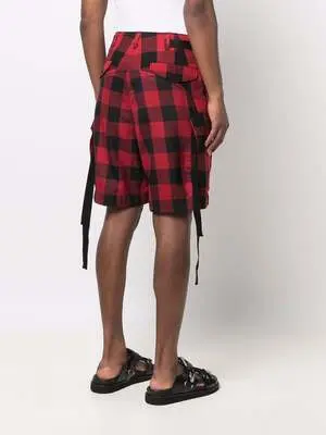 Sacai Check-print Cargo Shorts
