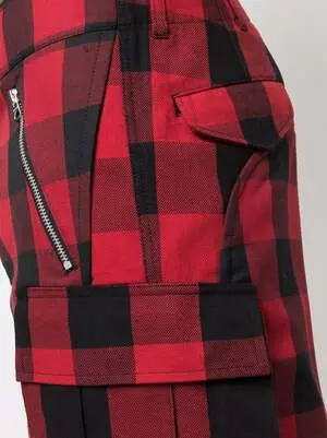 Sacai Check-print Cargo Shorts