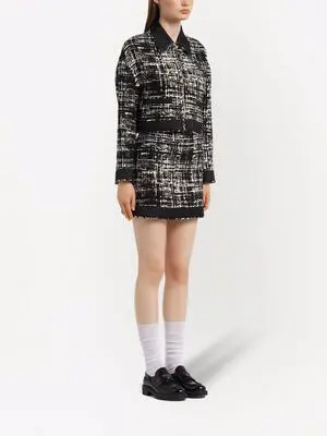 Prada Re-nylon Cropped Tweed Jacket