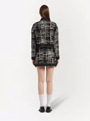 Prada Re-nylon Cropped Tweed Jacket