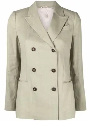 Brunello Cucinelli Peak Lapels Double-breasted Blazer - Green