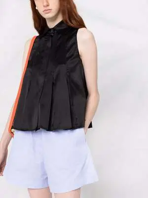 Max & Moi Sleeveless Silk Blouse