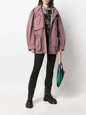 DIESEL® Cotton-linen Blend Cargo Pocket Hooded Jacket