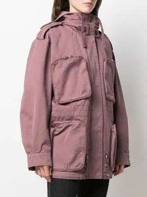 DIESEL® Cotton-linen Blend Cargo Pocket Hooded Jacket