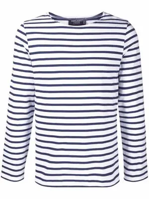 Saint James Striped Long-sleeve T-shirt - White