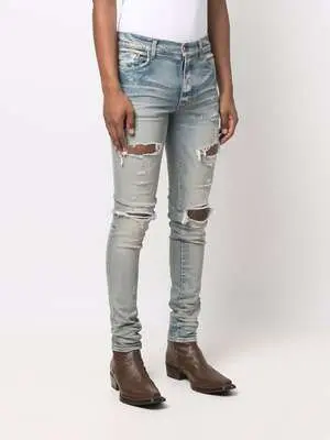 Amiri Distressed Skinny Jeans - Blue