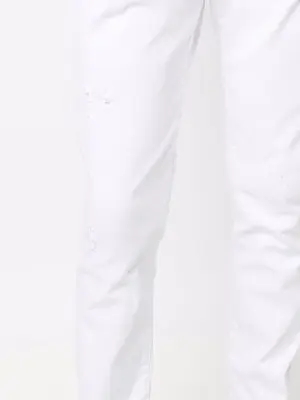 Philipp Plein Embroidered-logo Slim-fit Jeans - White