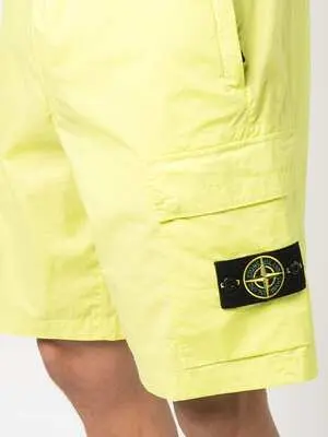 Stone Island Compass Logo-patch Cargo Shorts - Green