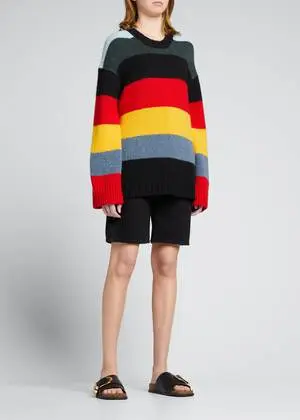 Khaite Jade Block-Striped Cashmere Sweater - Multicolor Stripe