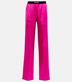 TOM FORD Tom Ford High-Rise Satin Pants Pink
