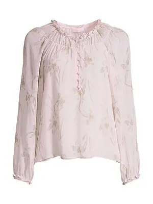Rebecca Taylor Daffodil Silk Blouse - Seashell Combo