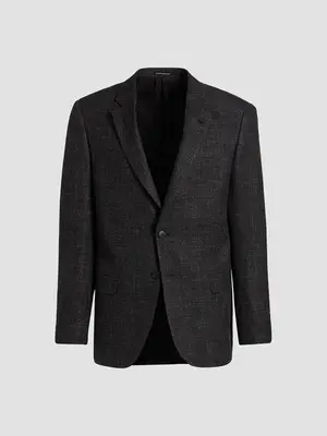 Emporio Armani Virgin Wool-blend Blazer - Black