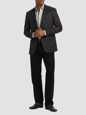 Emporio Armani Virgin Wool-blend Blazer - Black