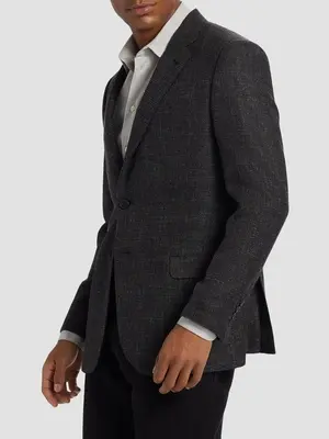 Emporio Armani Virgin Wool-blend Blazer - Black