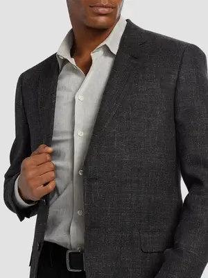Emporio Armani Virgin Wool-blend Blazer - Black