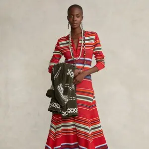Ralph Lauren Striped Waffle-Knit Henley Dress In Multi Stripe - 30% Off |  Editorialist