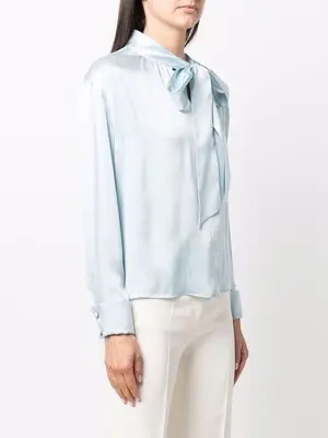 LANVIN Ribbon-fastened Silk Blouse