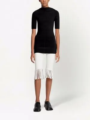 Proenza Schouler Textured Fringed Biker Shorts