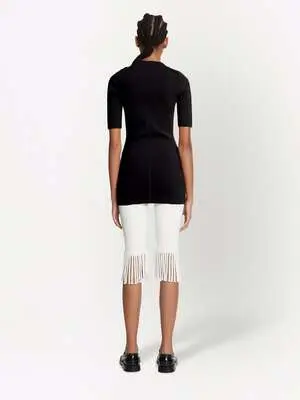 Proenza Schouler Textured Fringed Biker Shorts