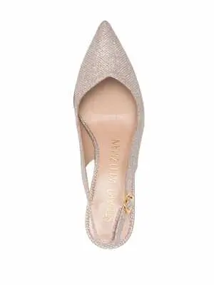 STUART WEITZMAN Edith Glitter Pointed-toe Pumps