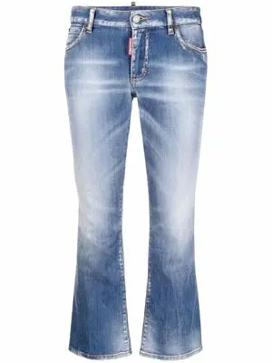 Dsquared2 Cropped Bootcut Jeans - Blue