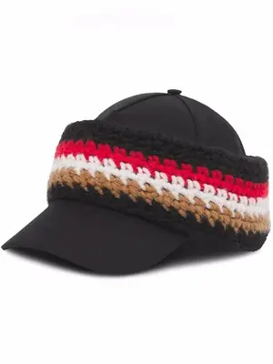 Burberry Knitted-headband Baseball Cap - Black