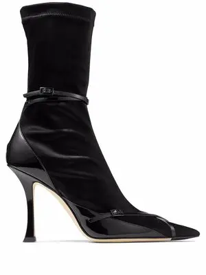 JIMMY CHOO X Mugler Buckle-strap Mid-calf Boots