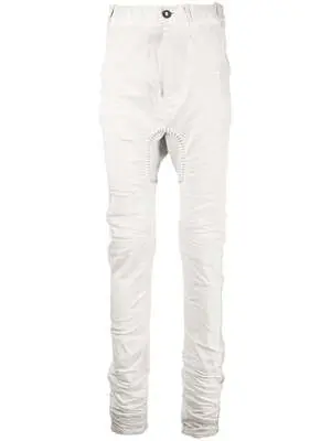 Boris Bidjan Saberi Stitch-detail Skinny-cut Jeans - Grey