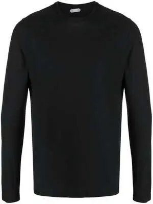 ZANONE Long-sleeved Cotton T-shirt - Black