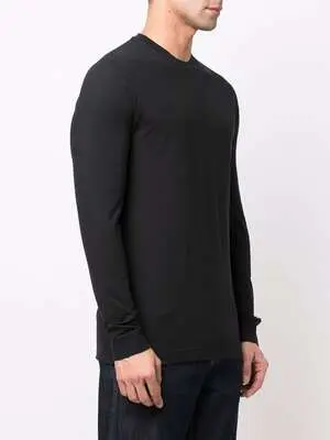 ZANONE Long-sleeved Cotton T-shirt - Black