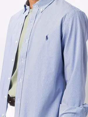 Polo Ralph Lauren Logo Striped Shirt - Blue