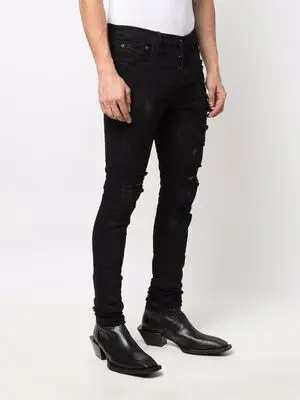 PURPLE BRAND Low-rise Skinny Jeans - Black