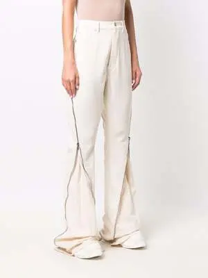 Rick Owens Zip-Detail Flared Jeans - White | Editorialist