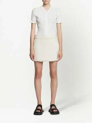 Proenza Schouler White Label Tweed Knitted Mini Skirt - White
