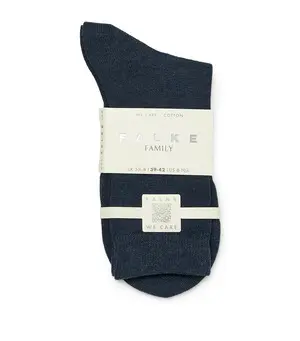 Falke Cotton Family Crew Socks Navy