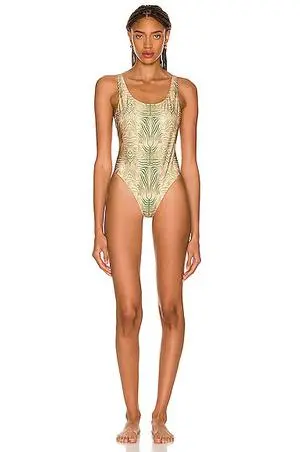 FE NOEL Classic One Piece Swimsuit In Green