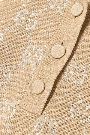 Gucci Metallic Jacquard-knit Cotton-blend Polo Shirt