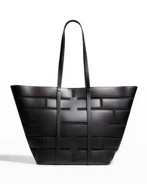FRAME Plaque Cutout Leather Tote Bag - Noir