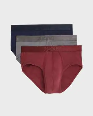 2(X)Ist Men & Apos;s 3-pack Pima Cotton Contour Pouch Briefs Navyblazer/tyawny