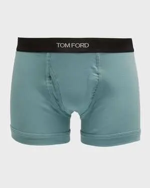 TOM FORD Logo-trim Boxer Briefs Celeste