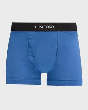 TOM FORD Logo-trim Boxer Briefs Cobalt Blue